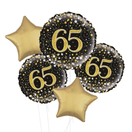 65th Black and Gold Fizz Balloon