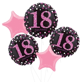 Celebration Pink 18th Birthday Balloon delivered inflated in UK