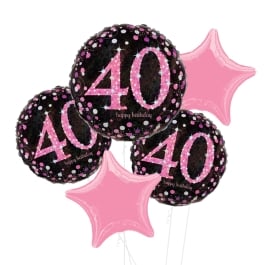 Celebration Pink 40th Birthday Balloon