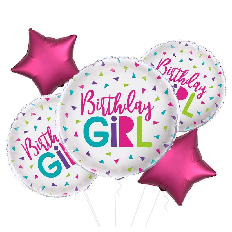 Confetti Birthday Girl Foil Balloon
